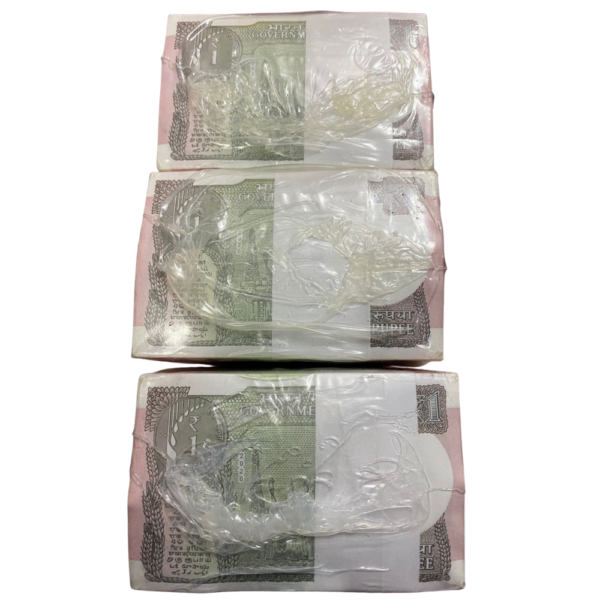 ₹1 Sealed Pack Rim | Serial 1000 notes | 10 serial packets with 7th ...