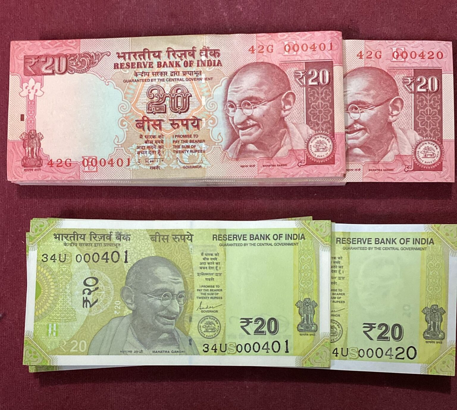 ₹20 Rupee Pair Bundle Set | Old & New Issues | 000420 Premium Fancy ...